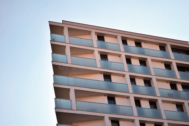 Modern Apartment Block stock photo. Image of commercial - 73745132