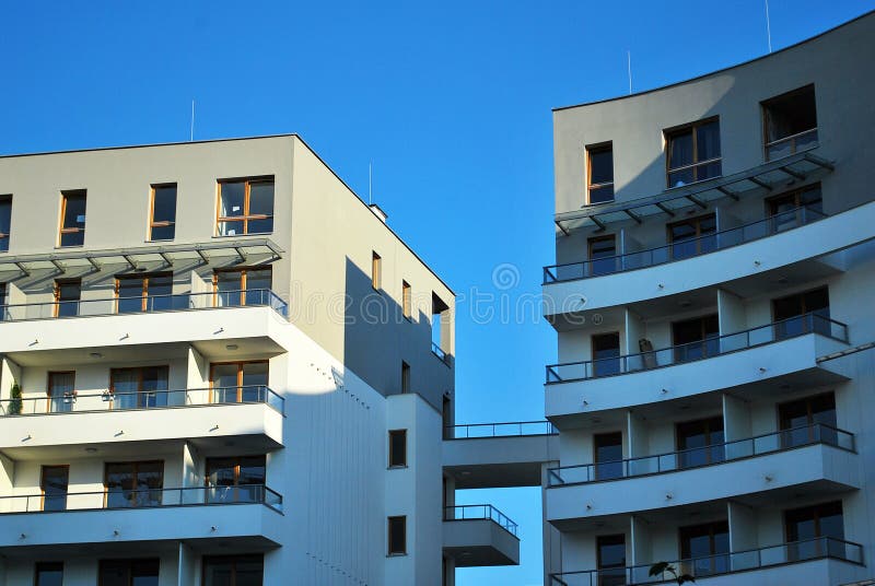 Modern Apartment Block stock photo. Image of domestic - 73745198