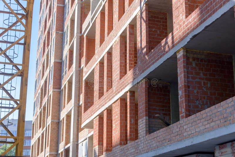 Modern Apartment Building during Construction Stock Image - Image of ...