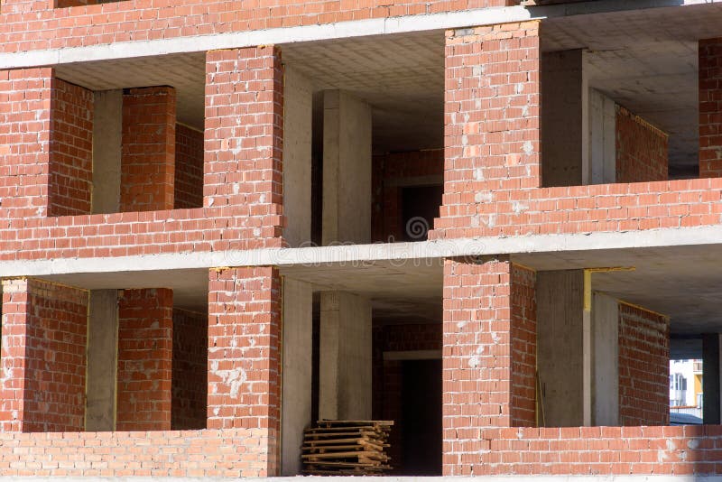 Modern Apartment Building during Construction Stock Image - Image of ...