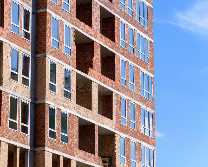 Modern Apartment Building during Construction Stock Image - Image of ...