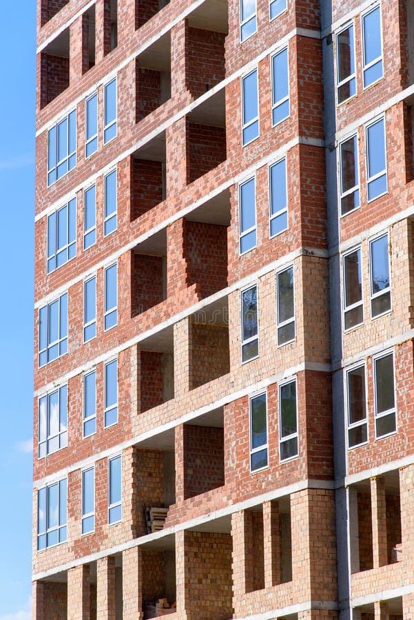 Modern Apartment Building during Construction Stock Image - Image of ...