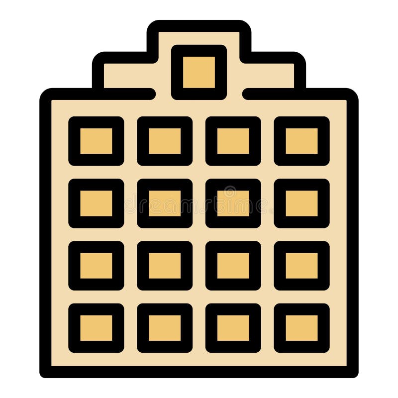 Modern Apartment Building Facade with Square Windows Icon Stock ...