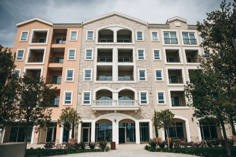Modern apartment building. stock image. Image of real - 149869421