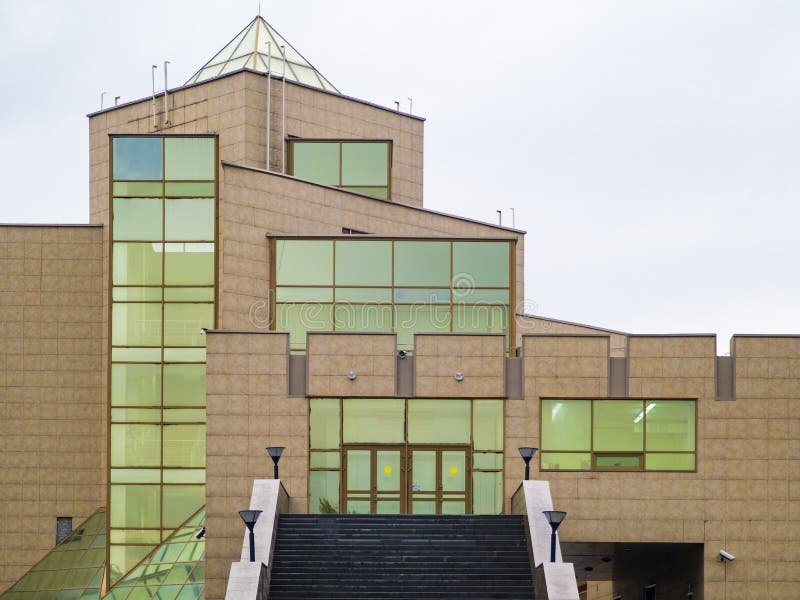 Modern Apartment Building. Building with the Mirror Windows. Stock ...