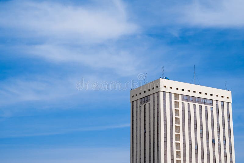 Modern Apartment Building on a Sunny Day with a Blue Sky. Stock Photo ...