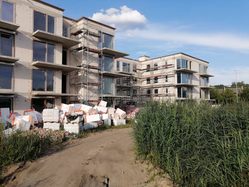 Modern Apartment Building Under Construction in the City Editorial ...