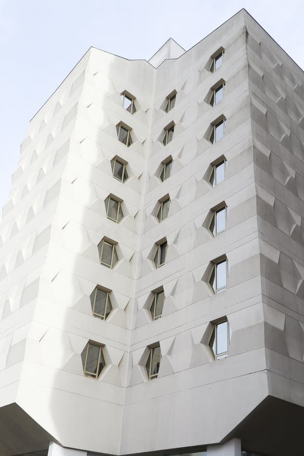 Modern Apartment Building Vertical View Stock Image - Image of ...