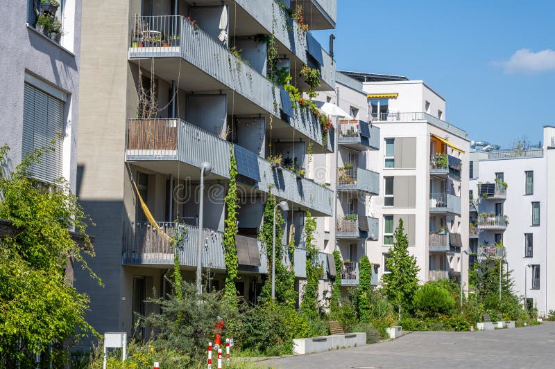 Modern Apartment Buildings in a Housing Development Area Stock Image ...