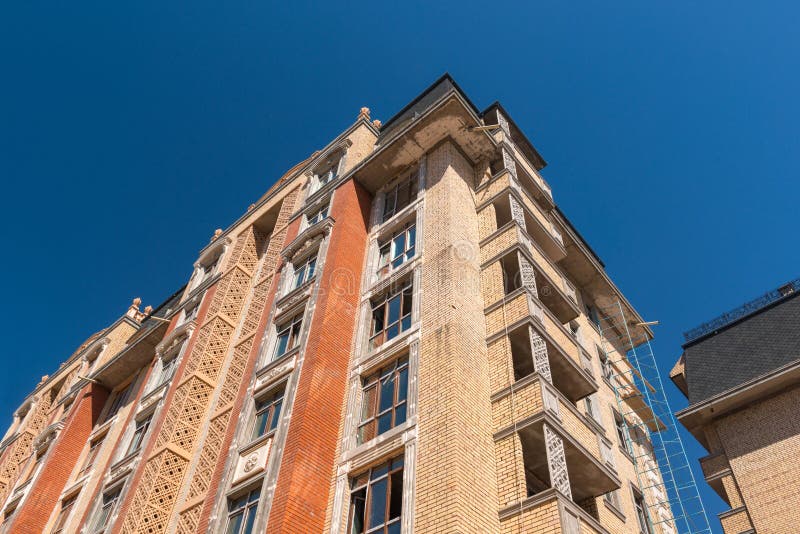 Modern Apartment Complex Design Stock Image - Image of facade, front ...