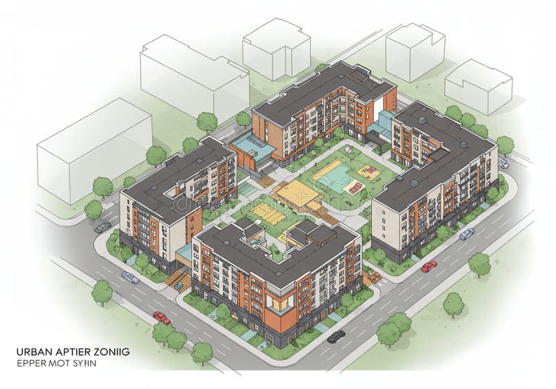 Modern Apartment Complex Layout Stock Illustrations – 478 Modern ...