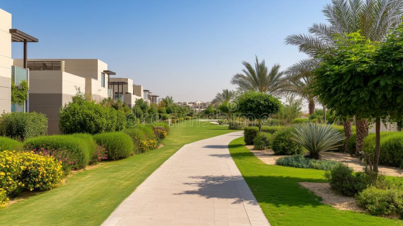 A Modern Apartment Development with Multiple Structures, Ample Greenery ...