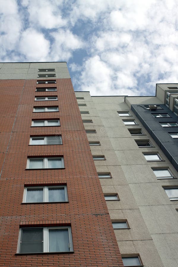 Modern Apartment House, the View from the Bottom Up Stock Image - Image ...