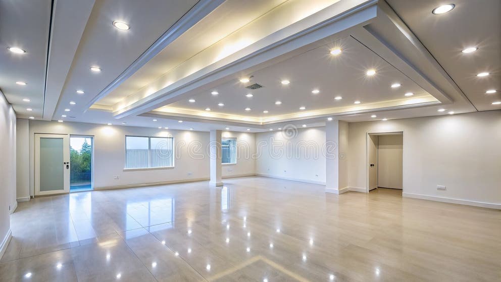 Modern Apartment Interior Featuring a Stunning White Stretch Ceiling ...
