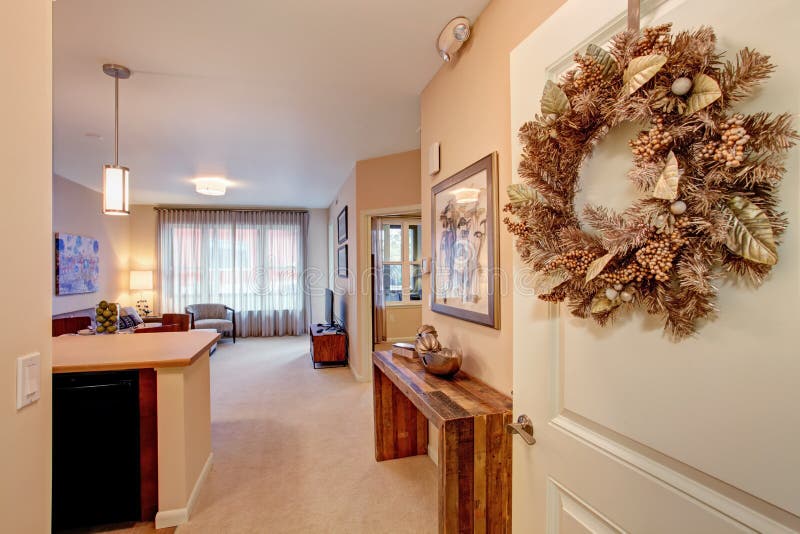 Open Modern Luxury Home Interior Living Room Wth Balcony Window Wall ...