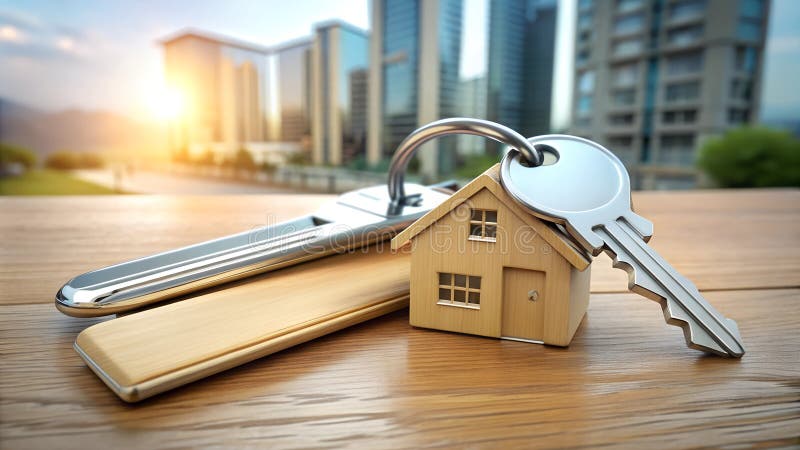 Modern Apartment Keys with Mortgage Concept on a New Surface Stock ...