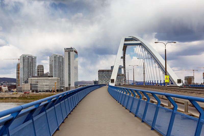Modern Apollo Bridge stock image. Image of apollo, bratislava - 178271667