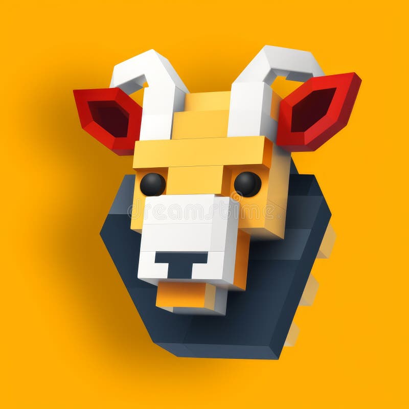 Modern App Logo with Cartoon Goat and Lego Face Stock Illustration ...