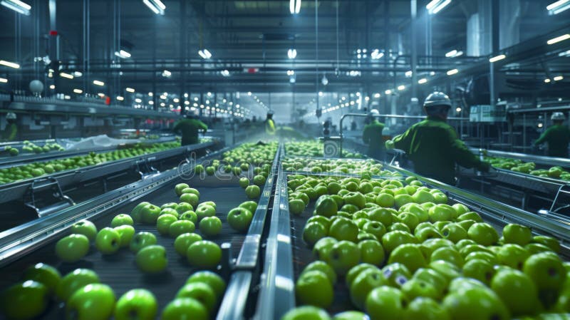 A Modern Apple Processing Facility. AI Generated Stock Photo - Image of ...