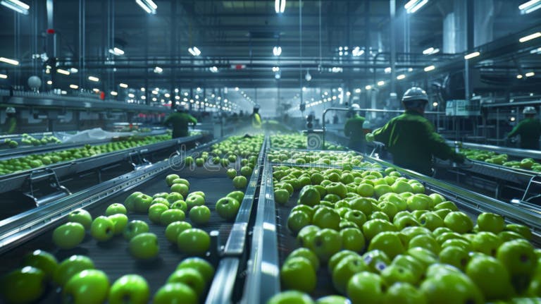 A Modern Apple Processing Facility. AI Generated Stock Photo - Image of ...