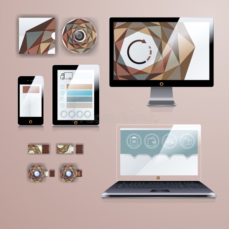 Modern Application Template Design for Corporate Identity. Computer ...