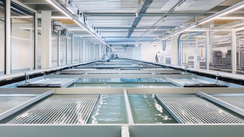 Modern Aquaculture Facility with Advanced Water Recirculation Systems ...