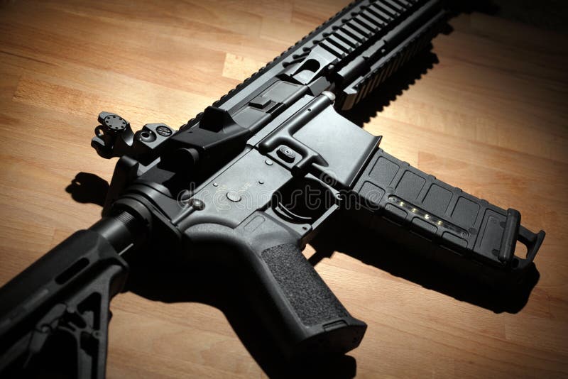 Modern AR-15 (M4A1) Carbine Stock Photo - Image of dark, rifle: 29626110