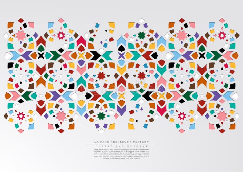 Modern Arabesque Floral Pattern Colorful Arabic Background Template ...