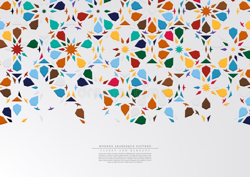 Modern Arabesque Hexagonal Pattern Colorful Background Template Vector ...