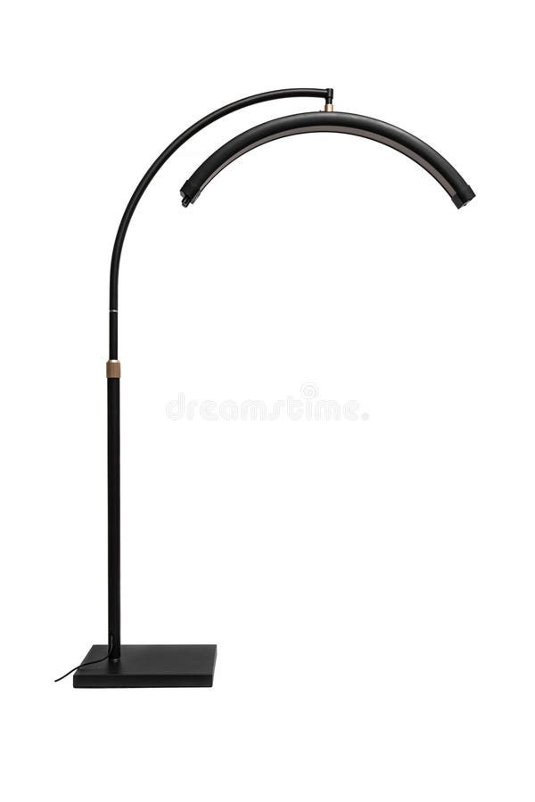 Modern Arc Floor Lamp with Curved LED Arm Stock Illustration ...