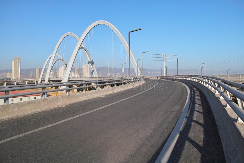 Modern arch bridge stock image. Image of driveway, shanxi - 38457715