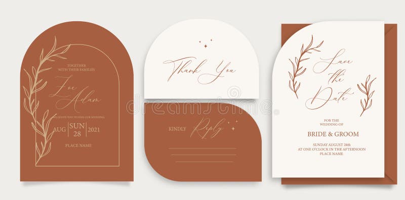 Modern Arch Shape Wedding Invitation, Burnt Orange Wedding Invitation ... Modern Arch Shape Wedding Invitation, Burnt Orange Wedding Invitation ...