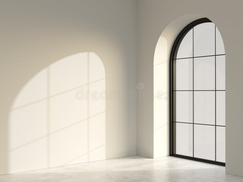 Modern Arched Black Loft Window Stock Illustration - Illustration of ...