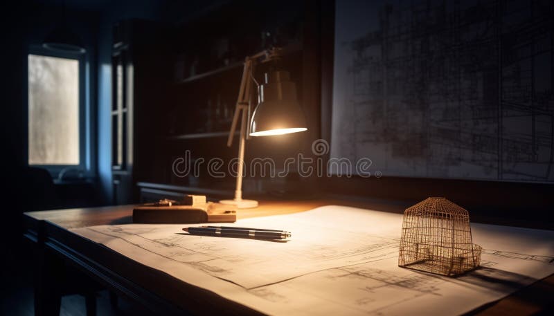 Modern Architect Designs Blueprint for Luxury Apartment on Glass Table ...