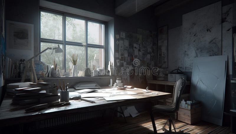 Modern Architect Designs Creative Blueprint for Domestic Room in Loft ...