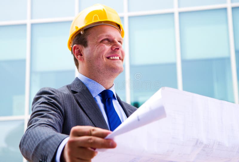 Modern architect stock image. Image of brunette, portrait - 31827191