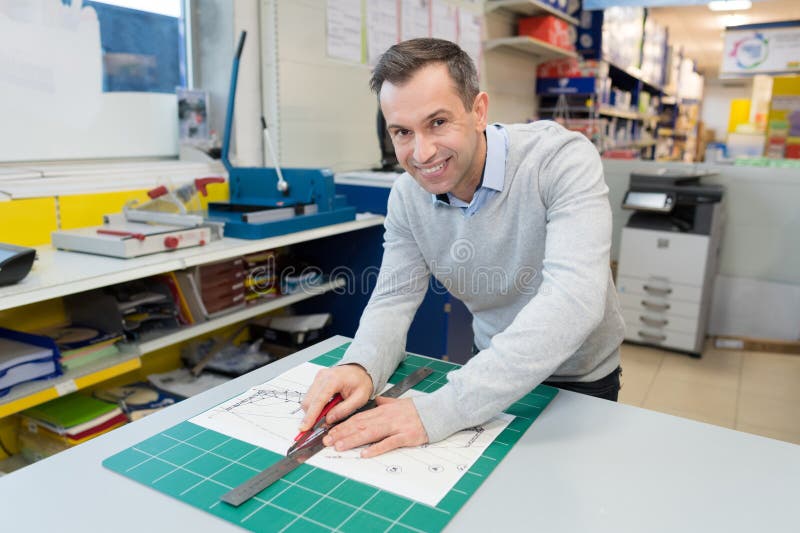 Modern Architect with Pencil and Ruler Drawing Sketch on Paper Stock ...