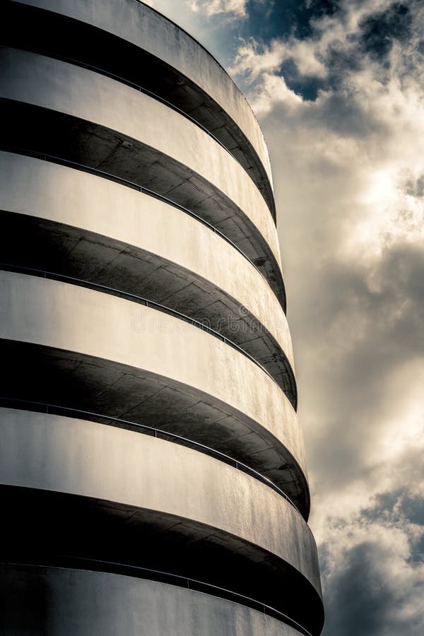 Modern Architectural Abstract Building with Dramatic Sky Stock Image ...