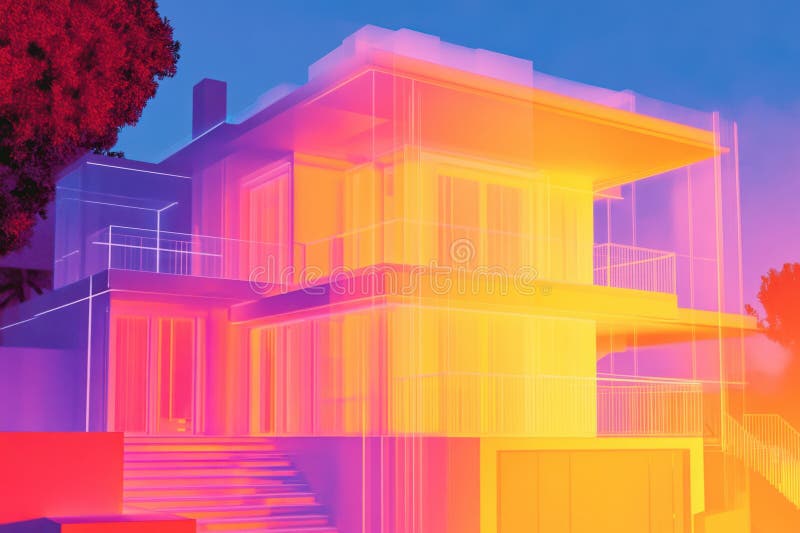 Modern Architectural Art: Neon Illumination of Contemporary House ...