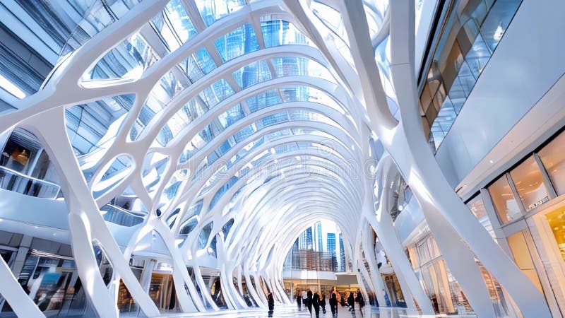 Modern Architectural Atrium with Glass Ceiling and Innovative Design ...