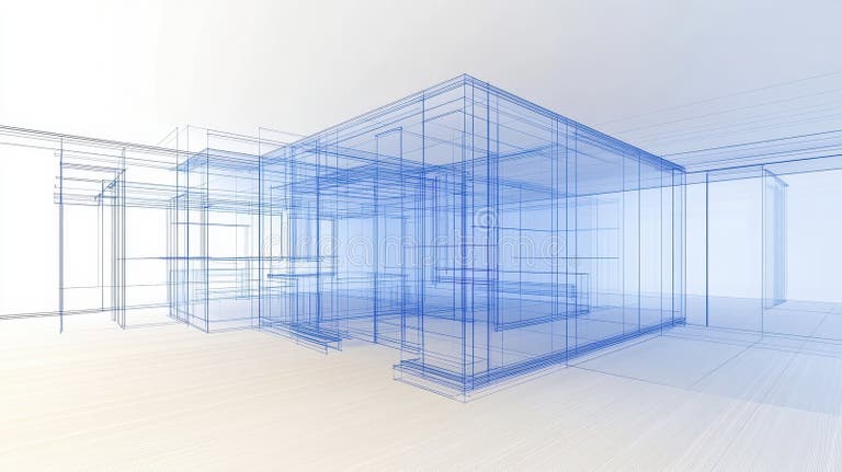 Modern Architectural Blueprint Visualization a Transparent View into ...
