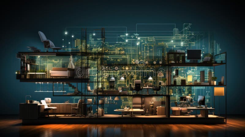 Modern Architectural Blueprints. Created with Generative AI Stock ...