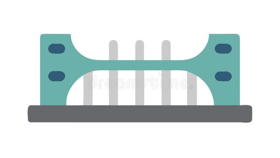 Modern Architectural Bridge Design with Support Columns, Vector Design ...