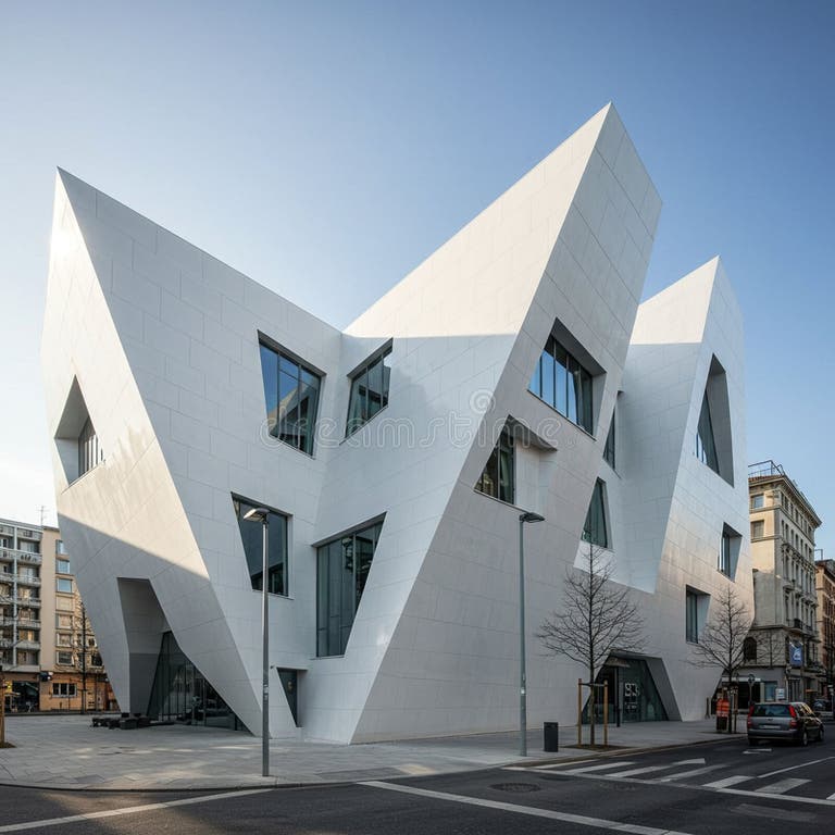 Modern Architectural Building with an Angular, Geometric Design. the ...