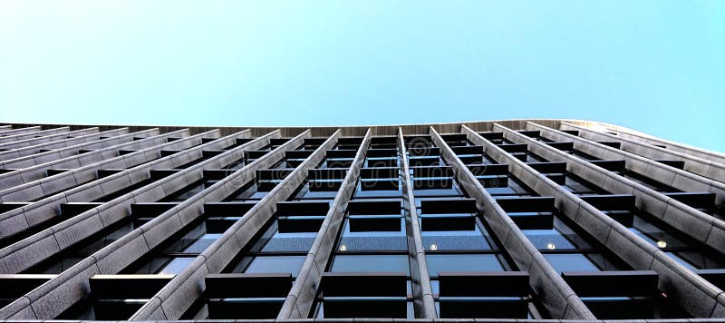 Modern Architectural Building Cement and Glass Sky View Stock Photo ...