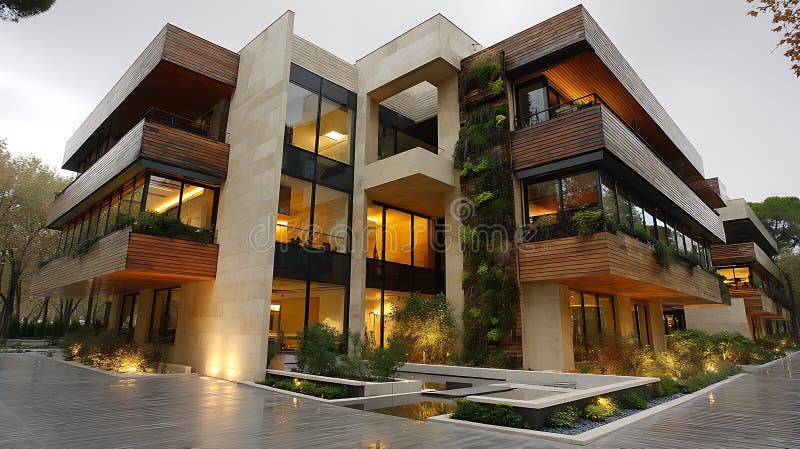 Modern Architectural Building Featuring a Combination of Glass ...