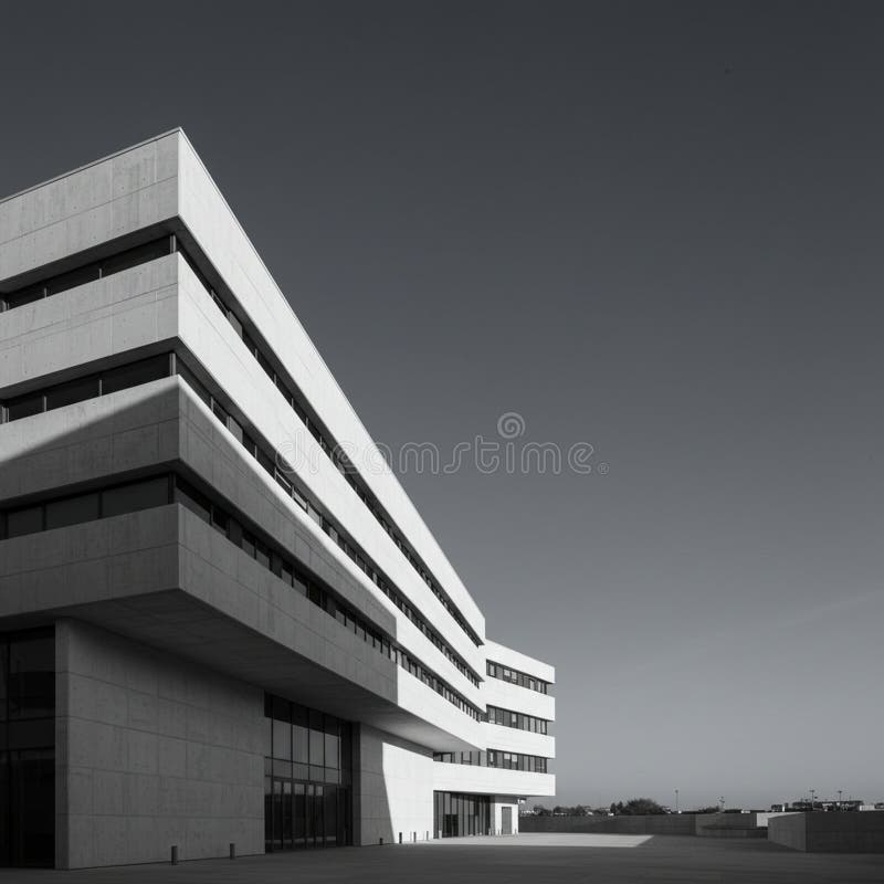 Modern Architectural Building Featuring a Minimalist Design with Sharp ...