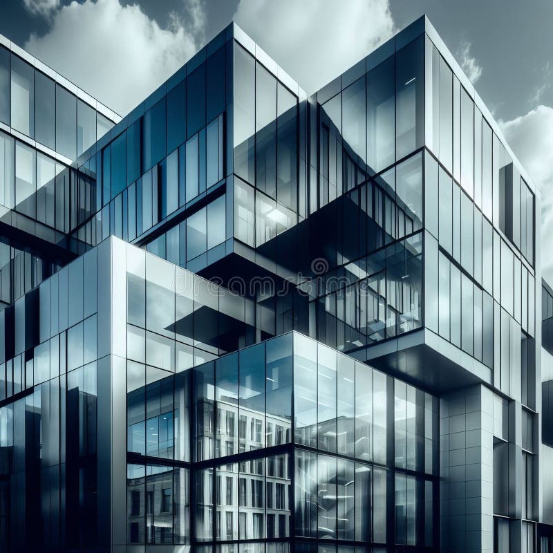Modern Architectural Building with Reflective Glass Facade Stock Image ...