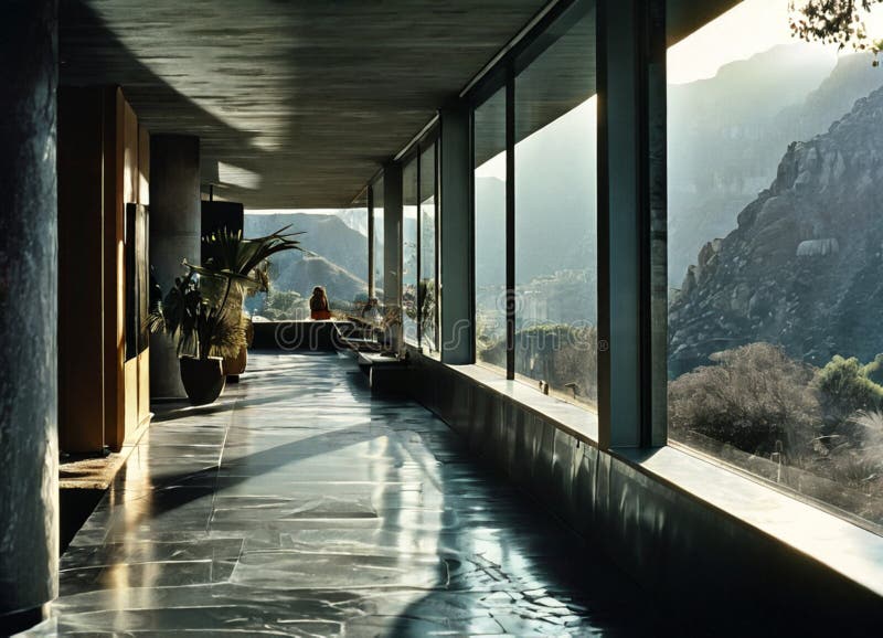 Modern Architectural Building with Large Glass Windows Stock ...