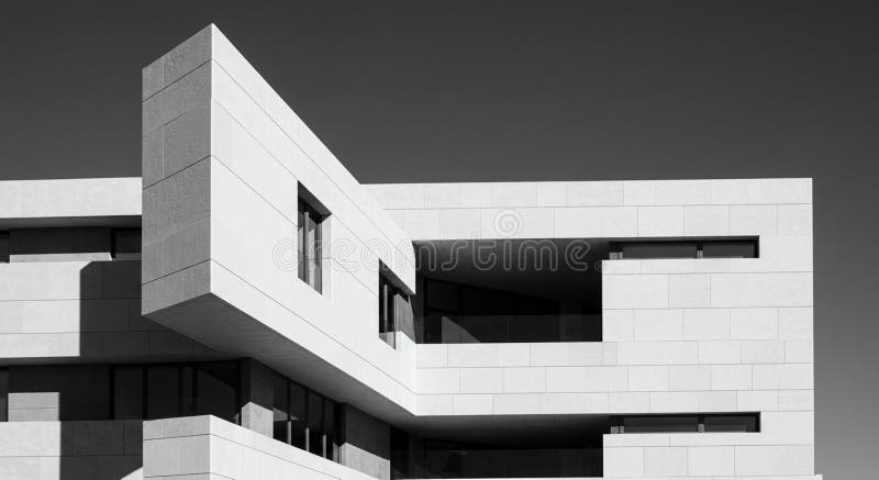 Modern Architectural Building with a Minimalist Design Featuring Sharp ...